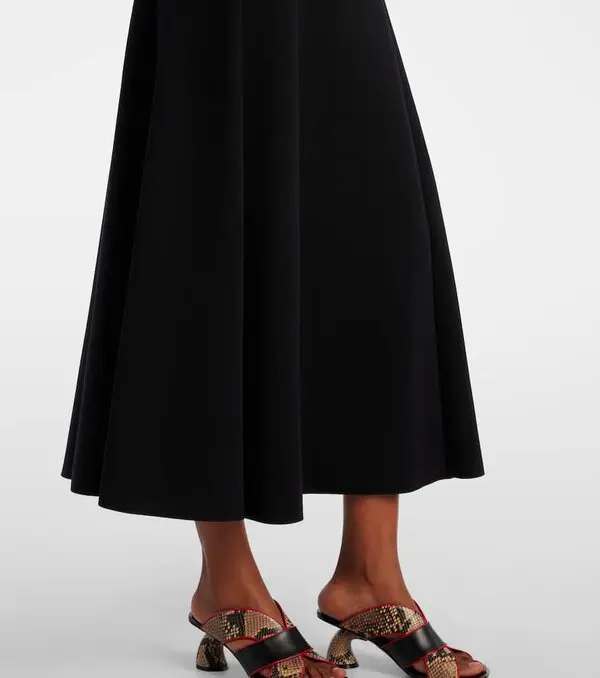 Max Mara Platani Pleated Cotton-blend Midi Dress