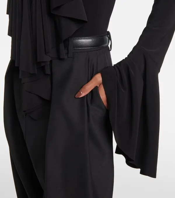 Norma Kamali Ruffled Bodysuit
