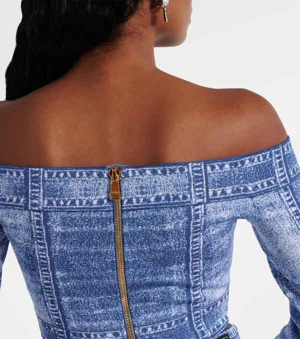 Balmain Trompe L'oeil Crop Top