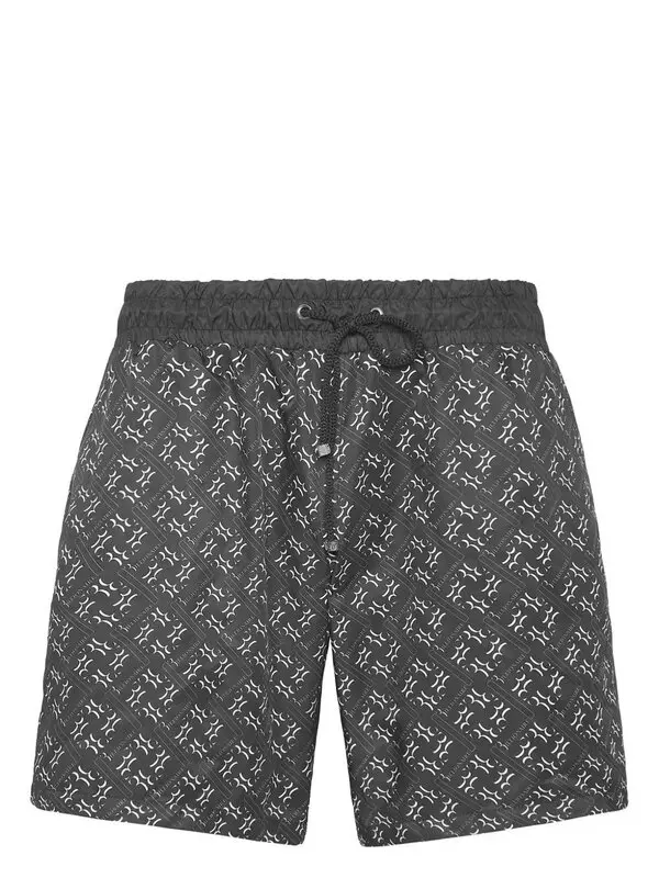 BILLIONAIRE Monogram-print Swim Shorts - Black