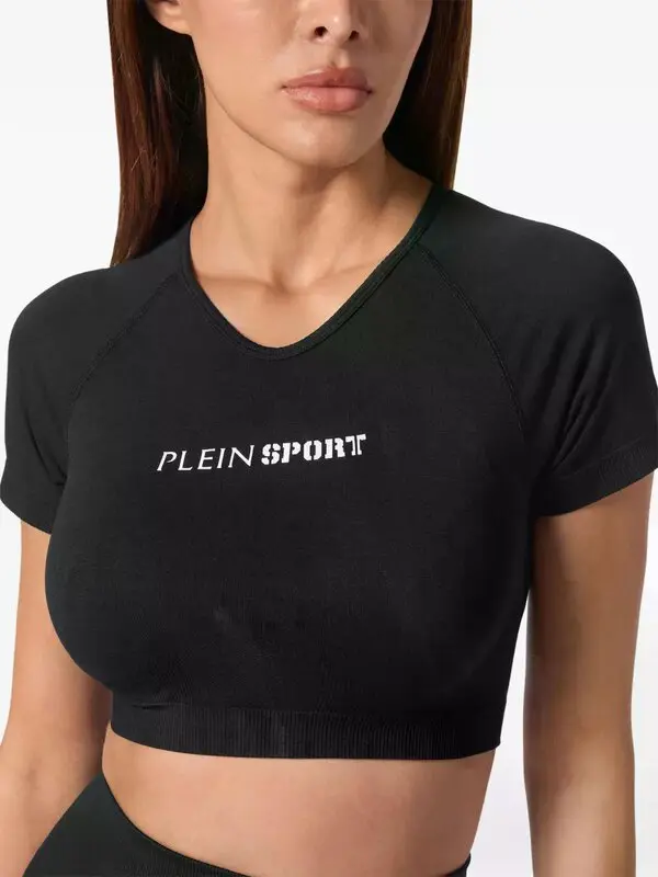 PLEIN SPORT Seamless Cropped T-shirt - Black