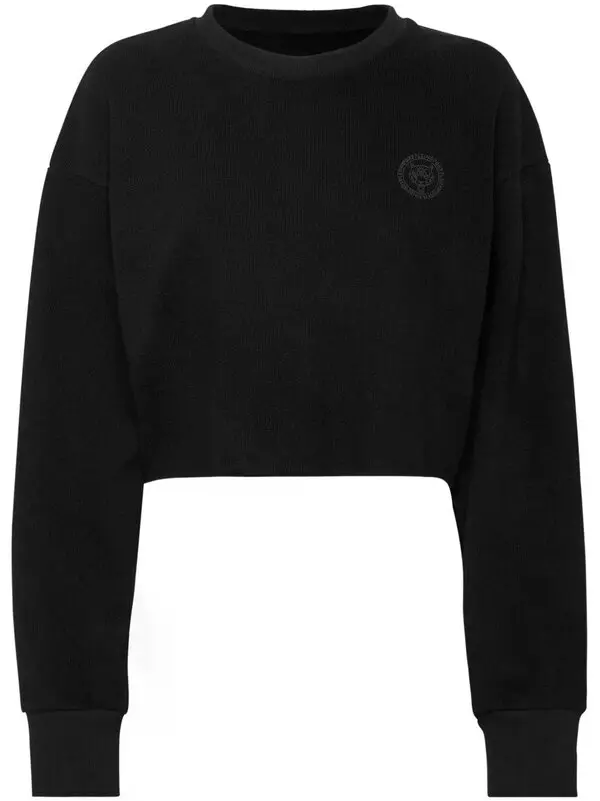 PLEIN SPORT Sponge Cropped Sweatshirt - Black