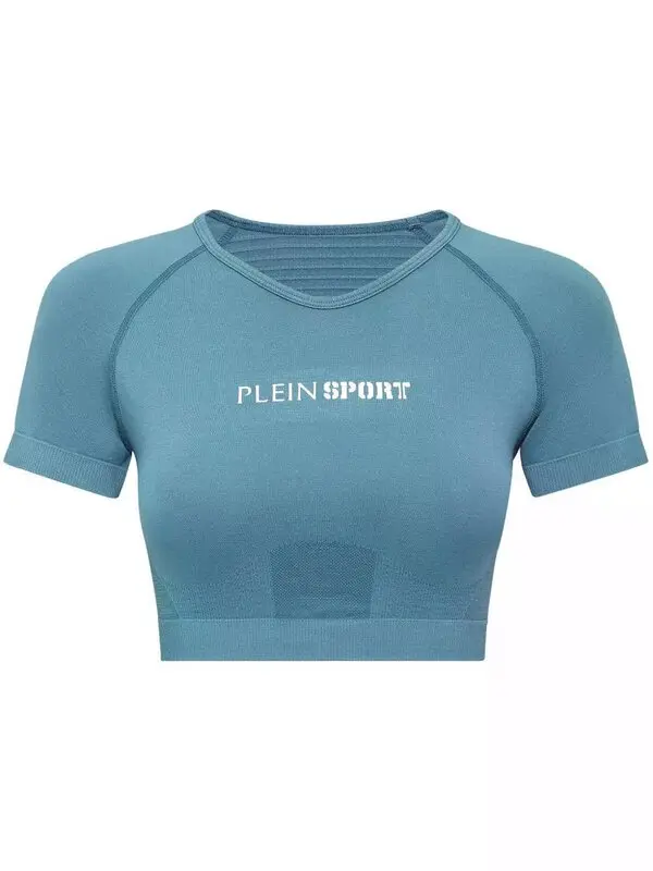 PLEIN SPORT Seamless Cropped T-shirt - Blue