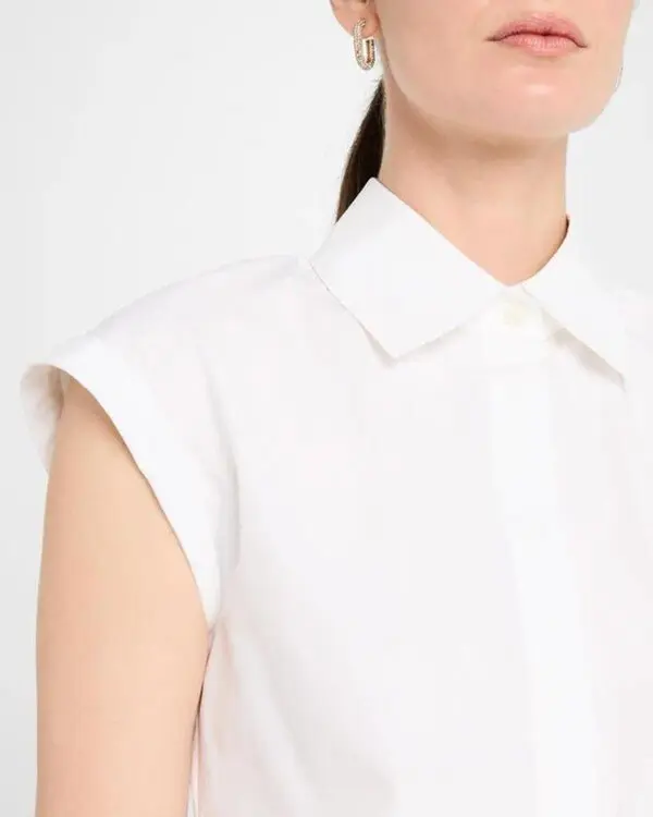 Lafayette 148 New York Fitted Cotton Shirt - White