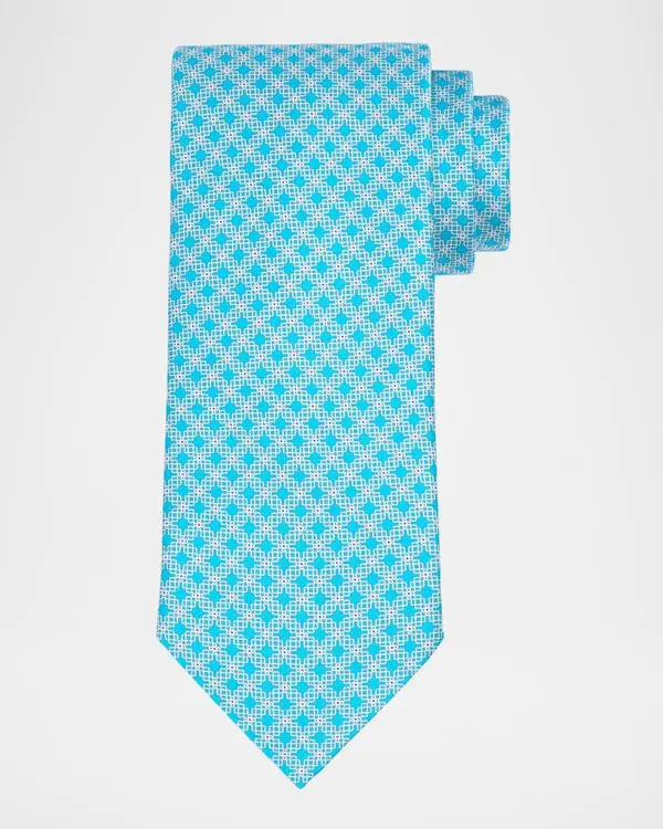 Stefano Ricci Geometric Check Silk Tie