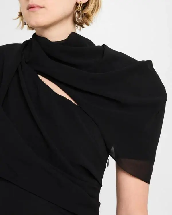 Jacquemus La Castagna Draped Mini Dress - Black
