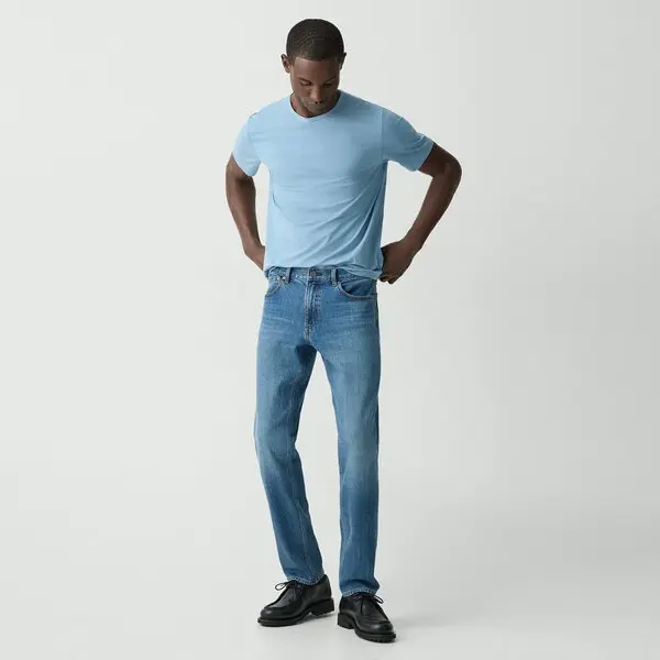 Theory Raffi Stretch Denim Jeans - Mid Blue