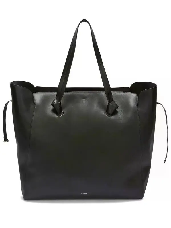 JIL SANDER Large Knot-embellished Tote Bag - Black