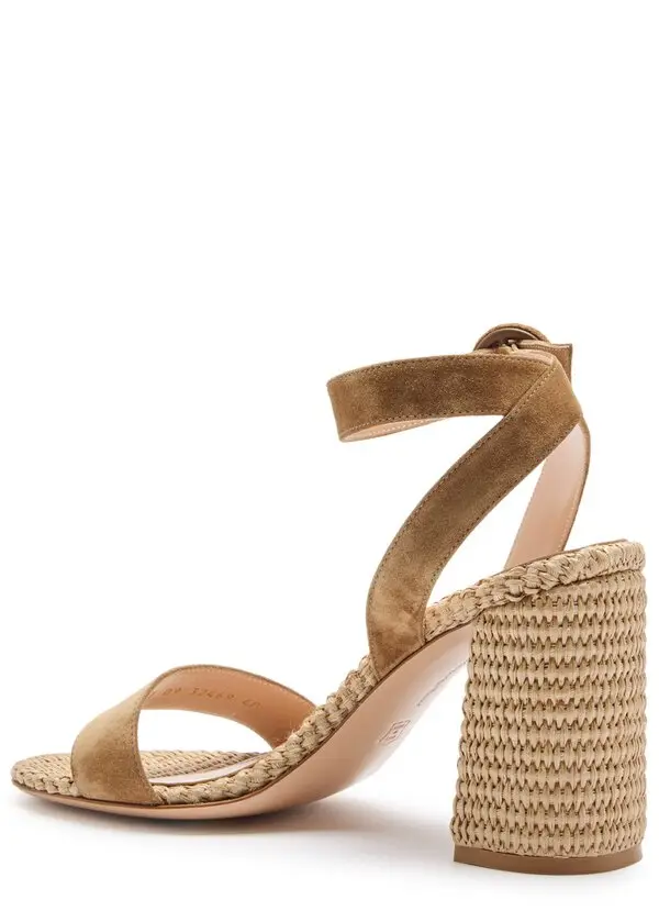 GIANVITO ROSSI Luana 90 Raffia And Suede Sandals