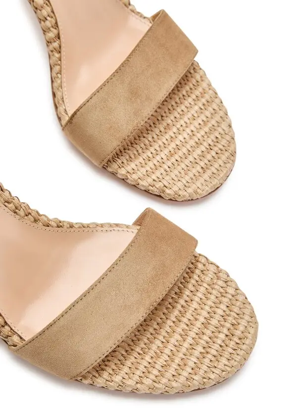 GIANVITO ROSSI Luana 90 Raffia And Suede Sandals