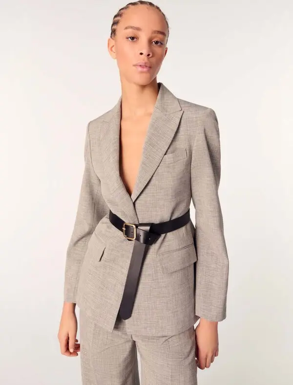 Maje Belted Suit Jacket