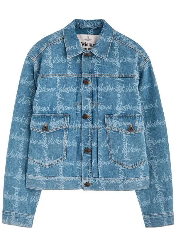 VIVIENNE WESTWOOD Marlene Printed Denim Jacket - Blue