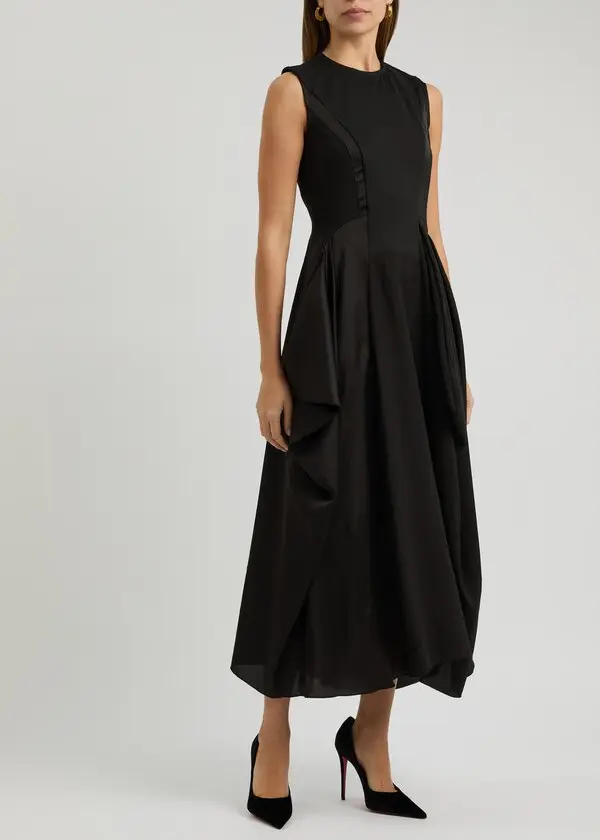 velvet long sleeve dress green Green Unique Feather Cuff Velvet Long-Sleeve Dress main image 1