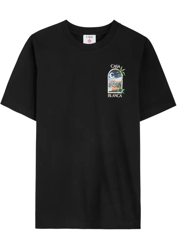 Casablanca La Night Logo Cotton T-shirt