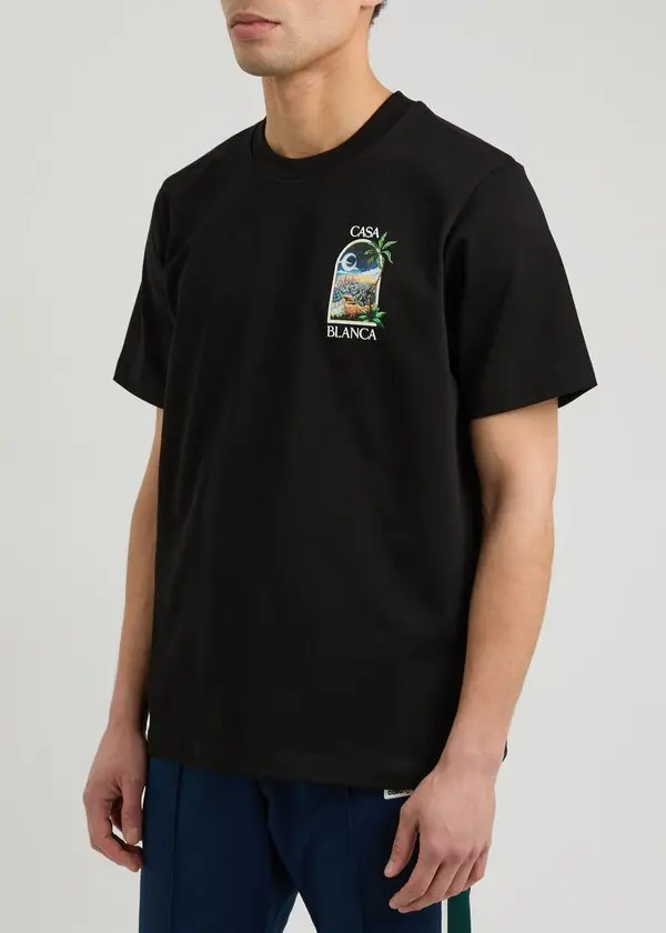 Casablanca La Night Logo Cotton T-shirt