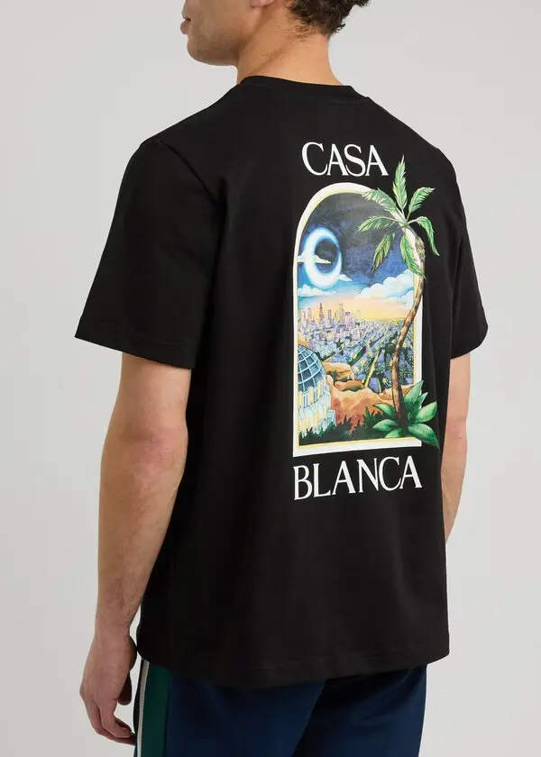 Casablanca La Night Logo Cotton T-shirt