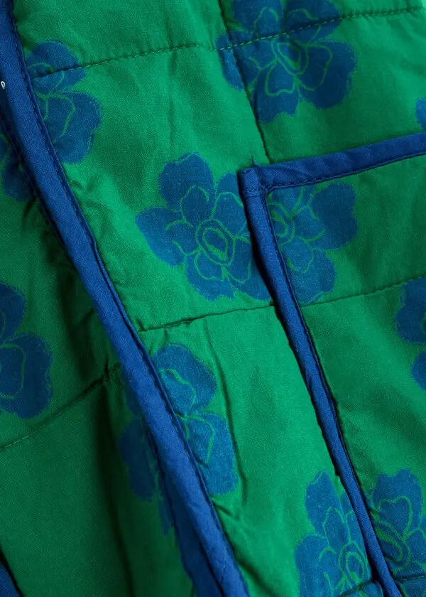 Free People Chloe Floral-print Quilted Cotton Jacket - Green