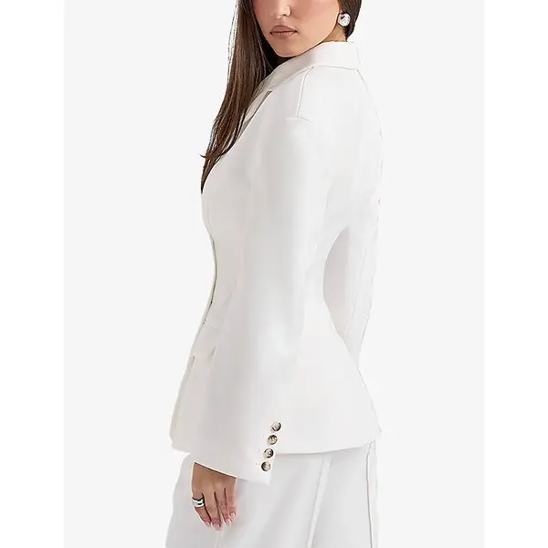 House Of Cb Hudson Hourglass Stretch-woven Blazer - White