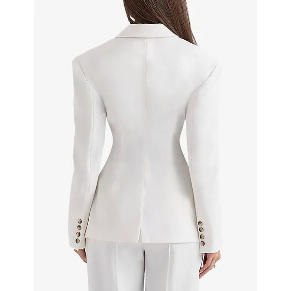 House Of Cb Hudson Hourglass Stretch-woven Blazer - White
