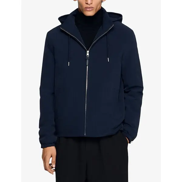 Sandro Hooded Zip-up Jacket - Midnight Blue