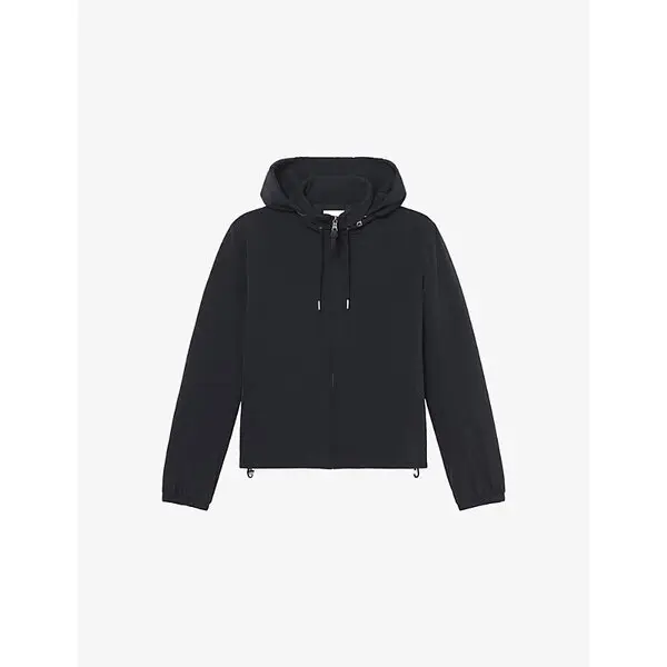 Sandro Hooded Zip-up Jacket - Noir / Gris