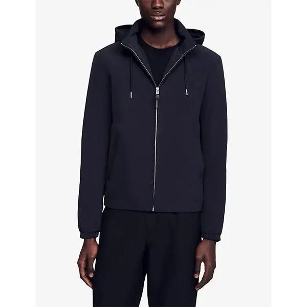 Sandro Hooded Zip-up Jacket - Noir / Gris