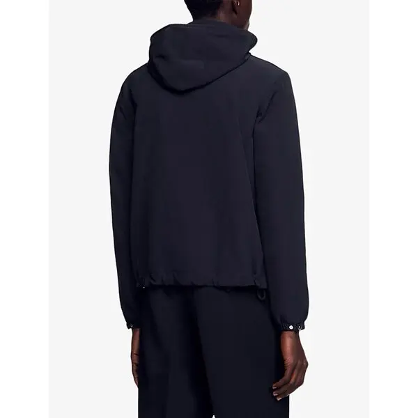 Sandro Hooded Zip-up Jacket - Noir / Gris