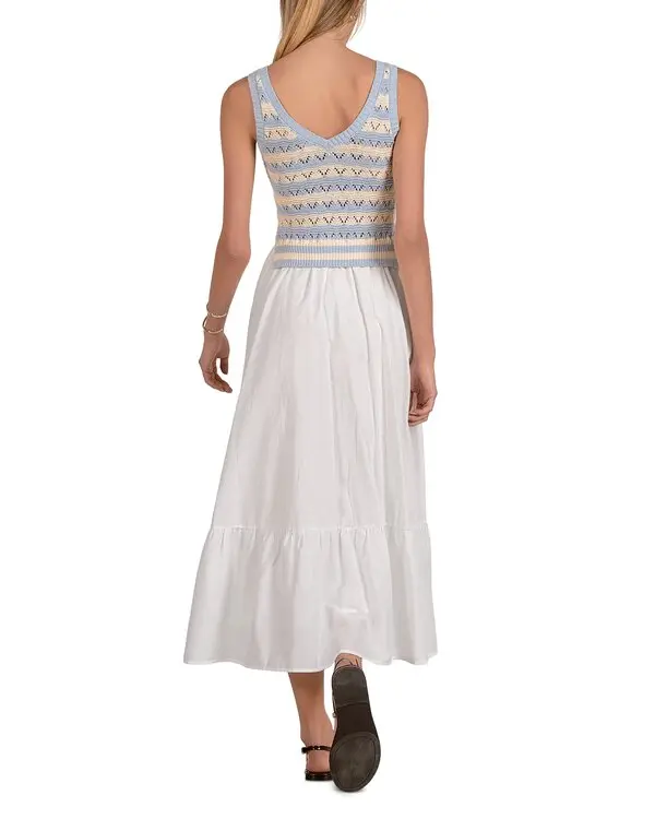 Elan Mixed Media Knit Midi Dress