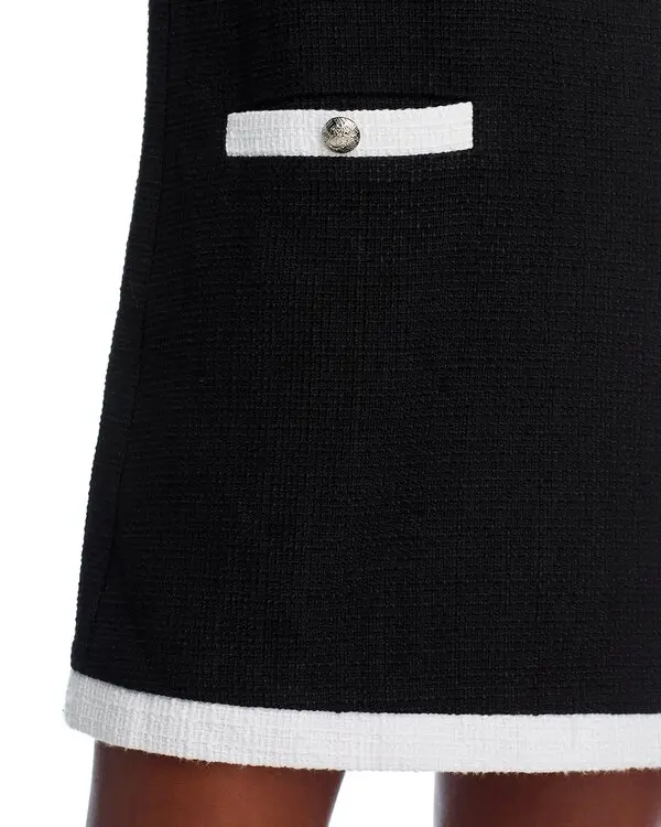 Aqua Tweed Shift Dress - Black