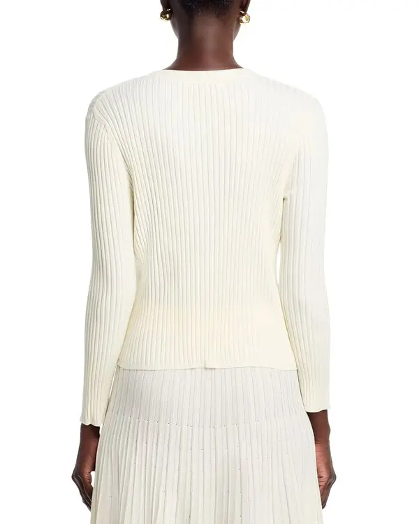 NANCY YANG Ribbed Cardigan - Cream