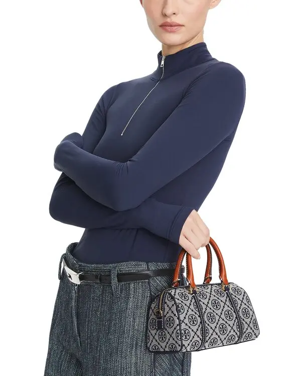 Tory Burch Mini T Monogram Barrel Bag - Navy