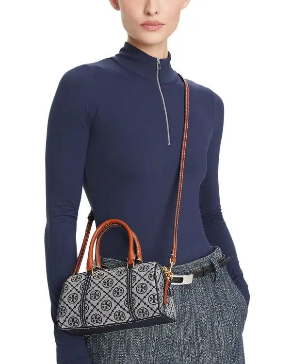 Tory Burch Mini T Monogram Barrel Bag - Navy