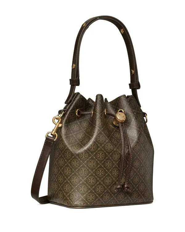 Tory Burch T Monogram Coated Canvas Bucket Bag