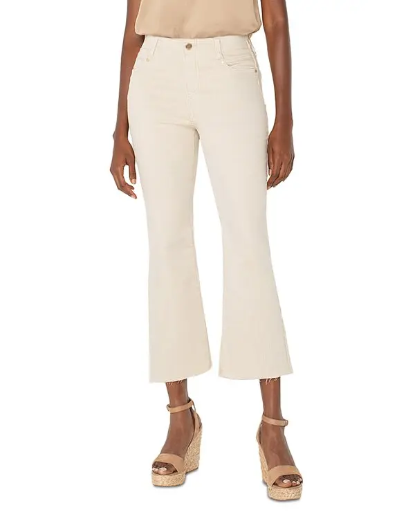 LIVERPOOL Gia Glider Crop Flare Jeans - Cappucino Stripe