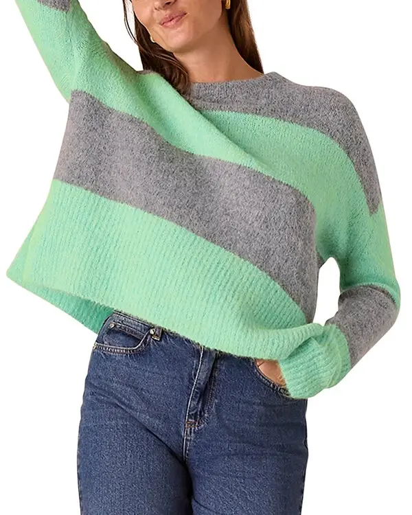 Whistles Striped Pullover Sweater - Green/multi