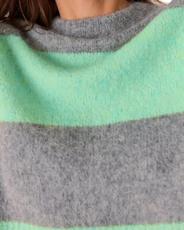 Whistles Striped Pullover Sweater - Green/multi