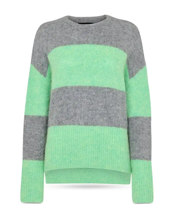 Whistles Striped Pullover Sweater - Green/multi