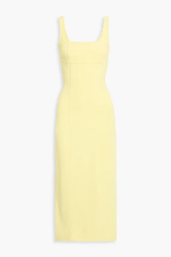 Another Tomorrow Tie-back Cady Midi Dress - Pastel Yellow