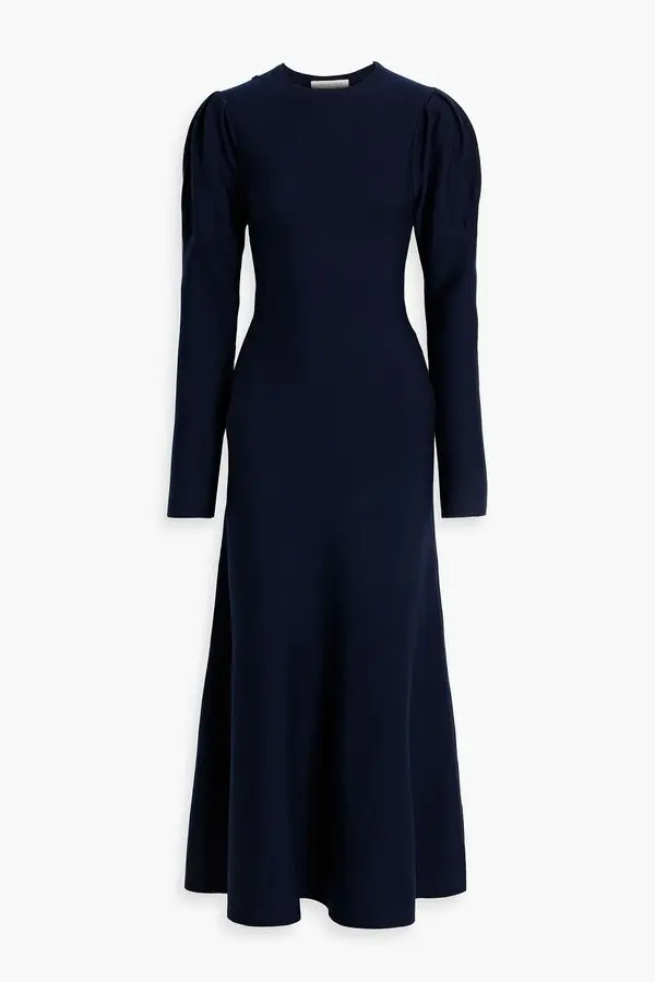 Gabriela Hearst Hannah Wool Midi Dress - Navy