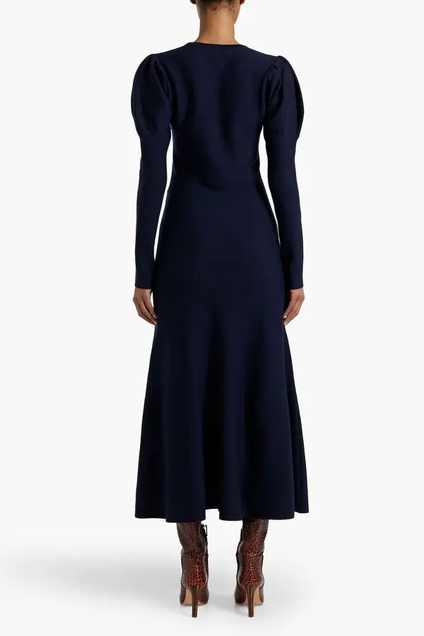 Gabriela Hearst Hannah Wool Midi Dress - Navy