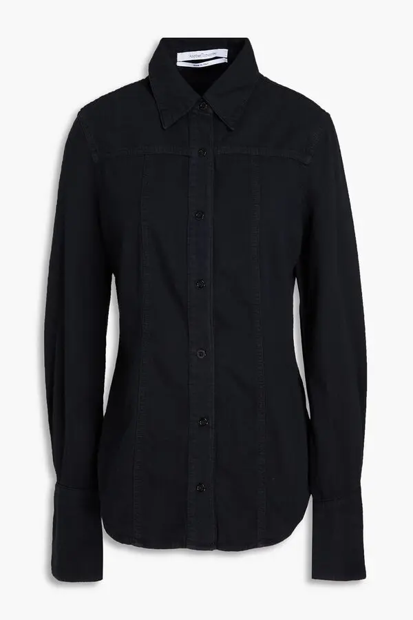 Another Tomorrow Cotton-chambray Shirt - Black