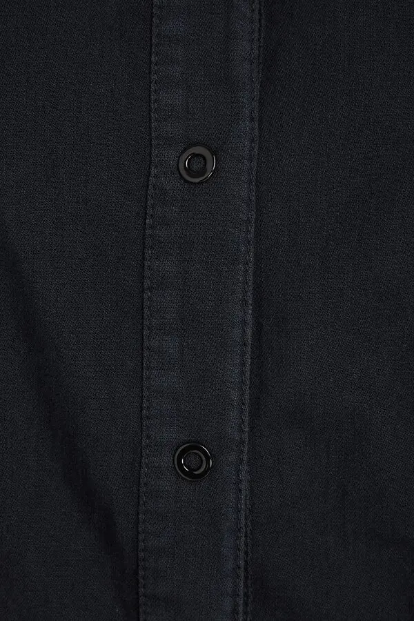 Another Tomorrow Cotton-chambray Shirt - Black