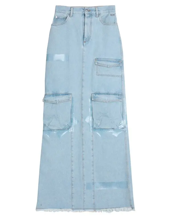 Gcds Denim Flared Skirt