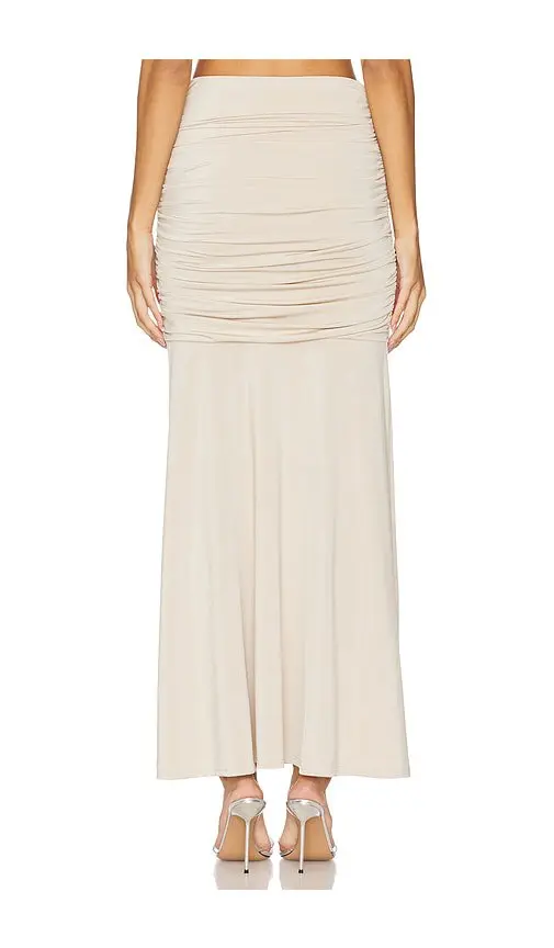 LBLC THE LABEL Drea Ruched Maxi Skirt