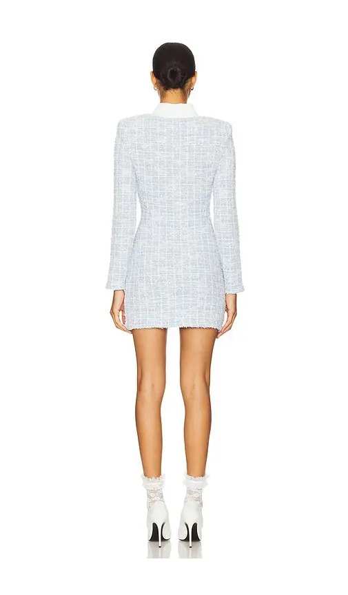 SELF-PORTRAIT Check Collared Knit Mini Dress