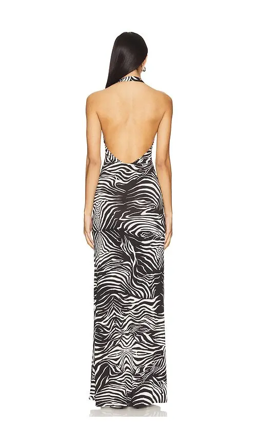 zebra print backless dress Virginia Beach Backless Maxi Dress Blue Zebra main image 0