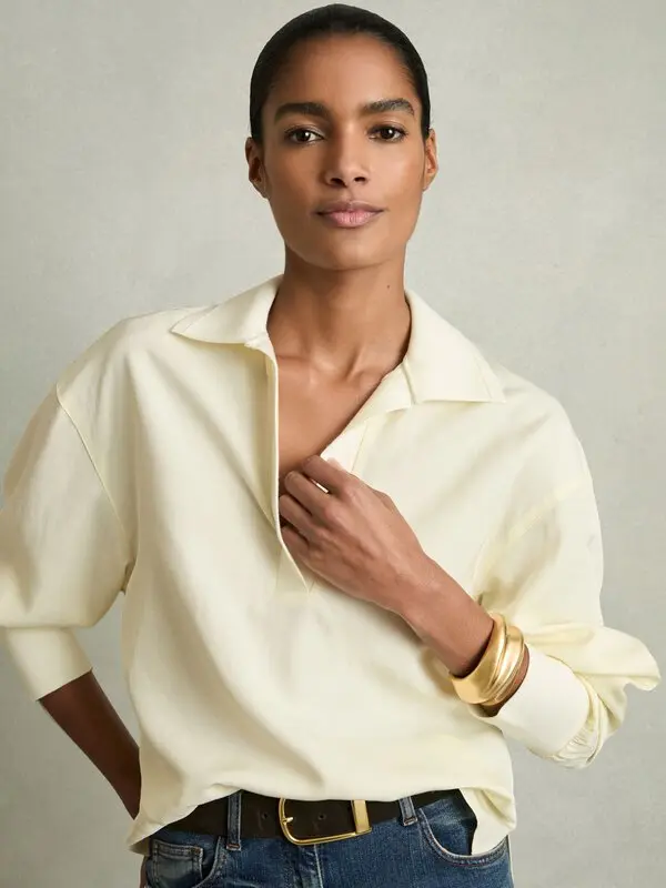 REISS Isobel Open-collar Shirt