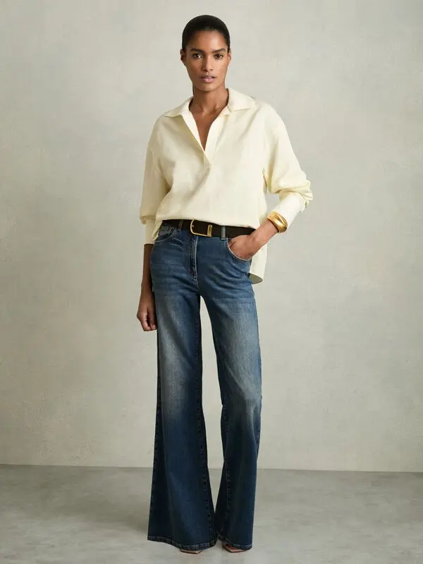 REISS Isobel Open-collar Shirt