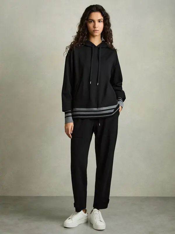 REISS Alexi Drawstring Tapered Jersey Joggers