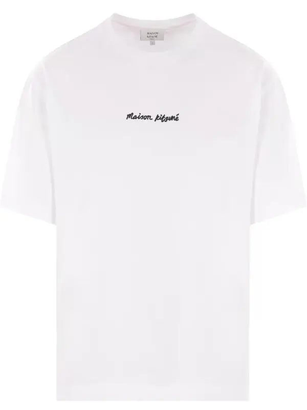 Maison Kitsuné Logo-embroidered T-shirt - White